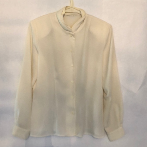 Tops | Ivory Silk Blouse | Poshmark